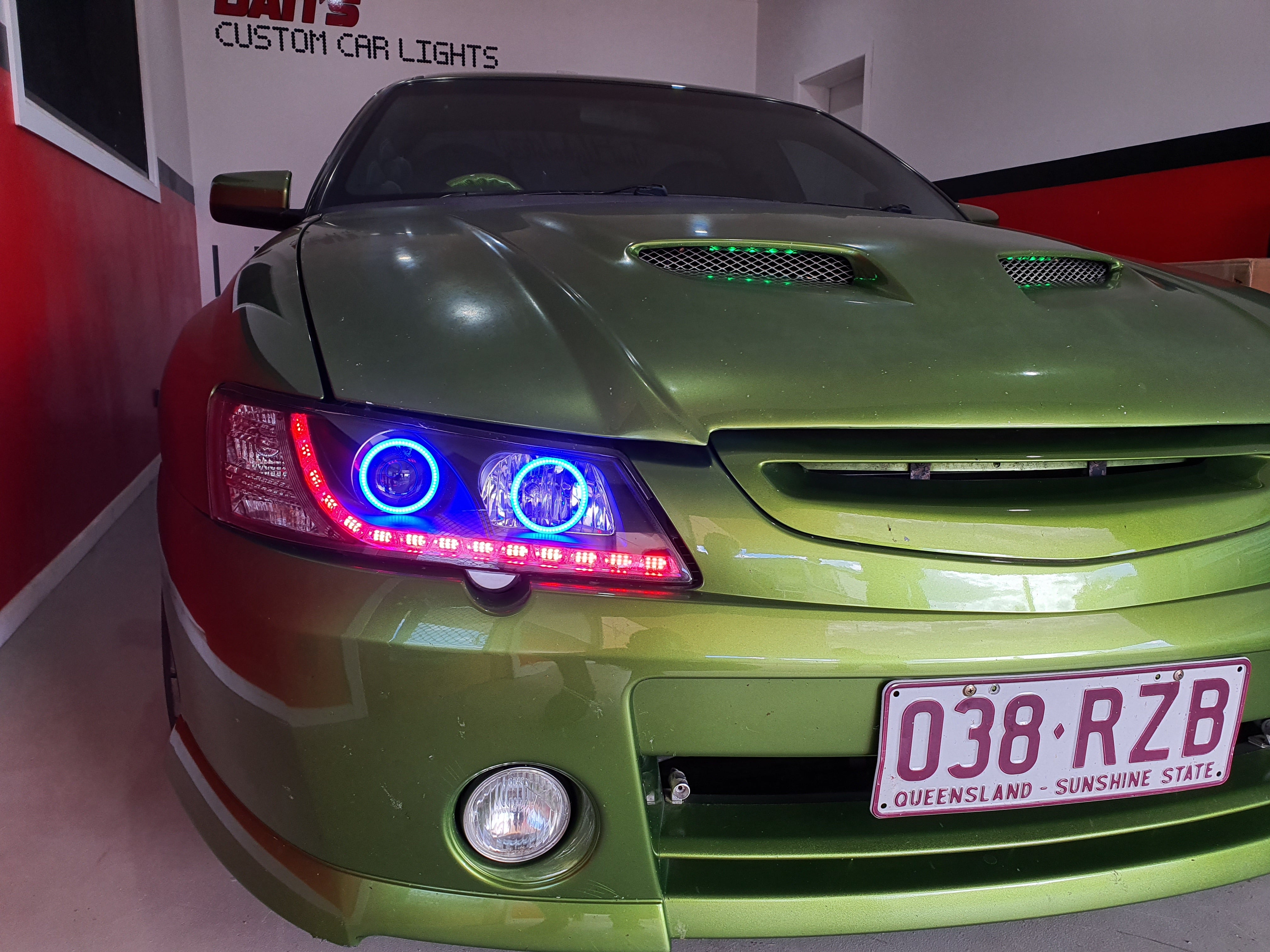 Holden VY Commodore with RGB DRLS and Halo Rings Dan s Custom Car Lights