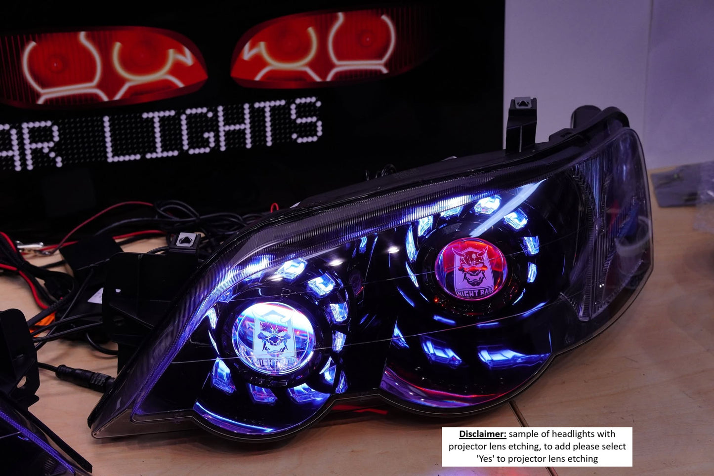 Ford Falcon BA XR6/XR8 Headlights with Projectors, RGB Halorings ...