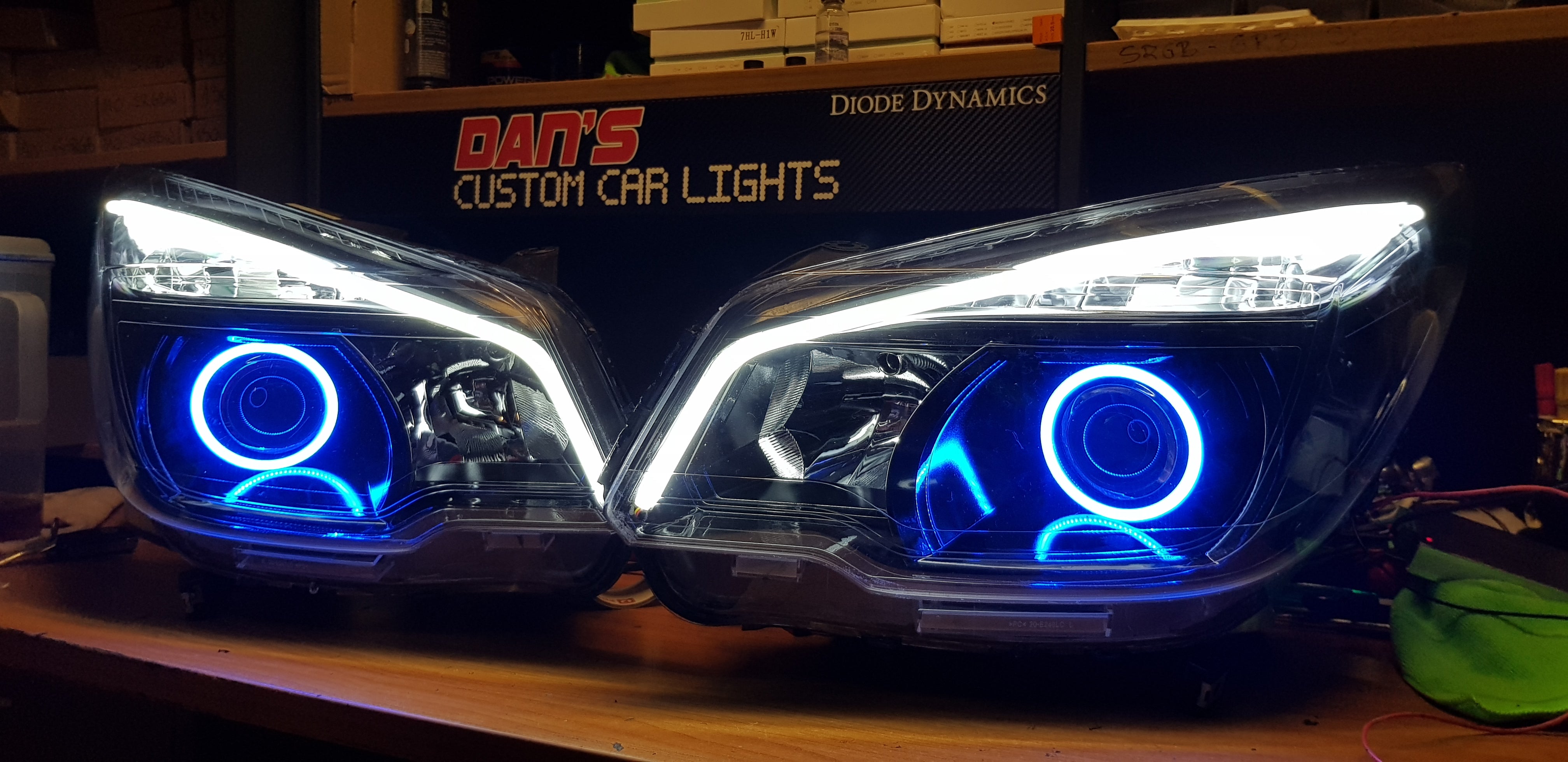 Holden RG Colorado LTZ Headlights w/ Multicoloured Halo Rings and ...