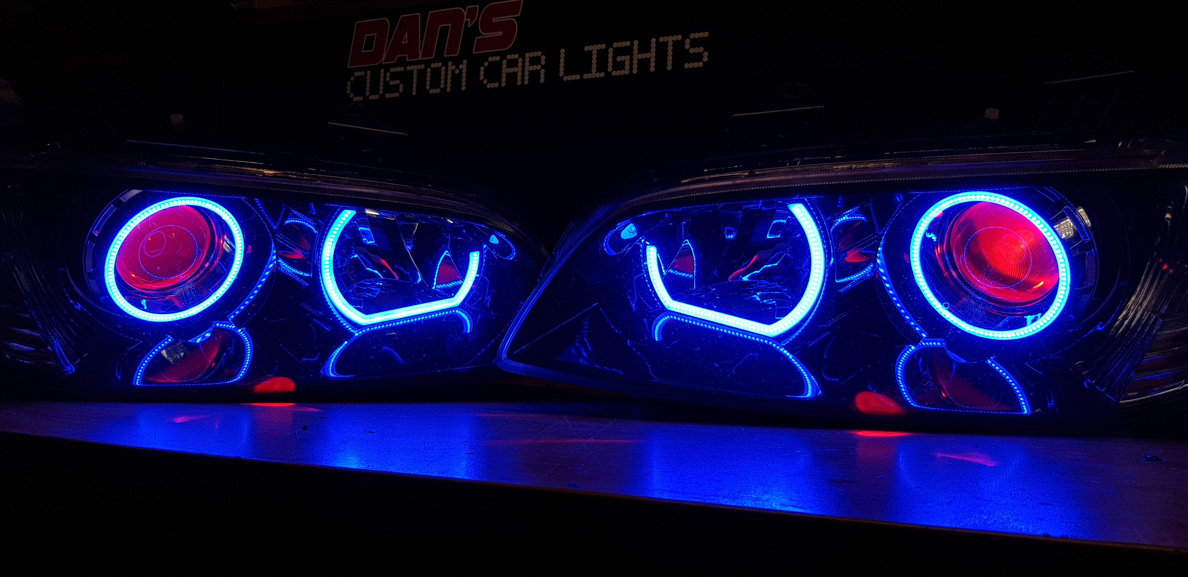 Holden VE Commodore S1 Projector Headlights w/ Multicolored (ROUND + u ...