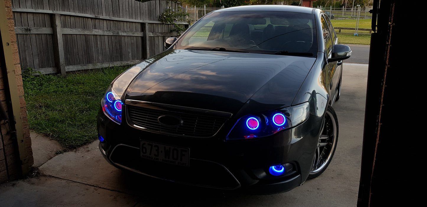 Ford FG G6 FPV XT MK1/MK2 Headlights with Projectors, Halorings & Demo