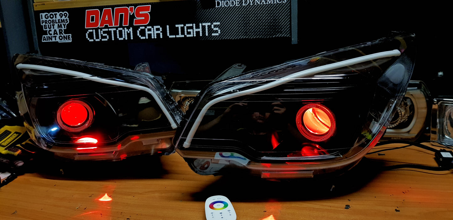 Holden RG Colorado LTZ Headlights w/ White Halo Rings, DRL ...