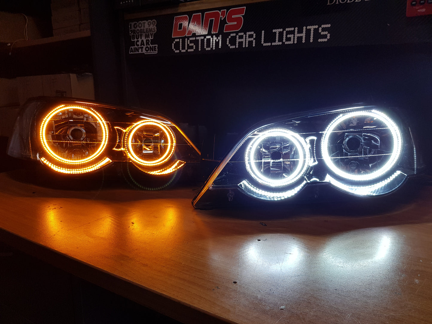 Ford Falcon BA/BF XR6/XR8 Headlights with White Halo Rings and DRL ...