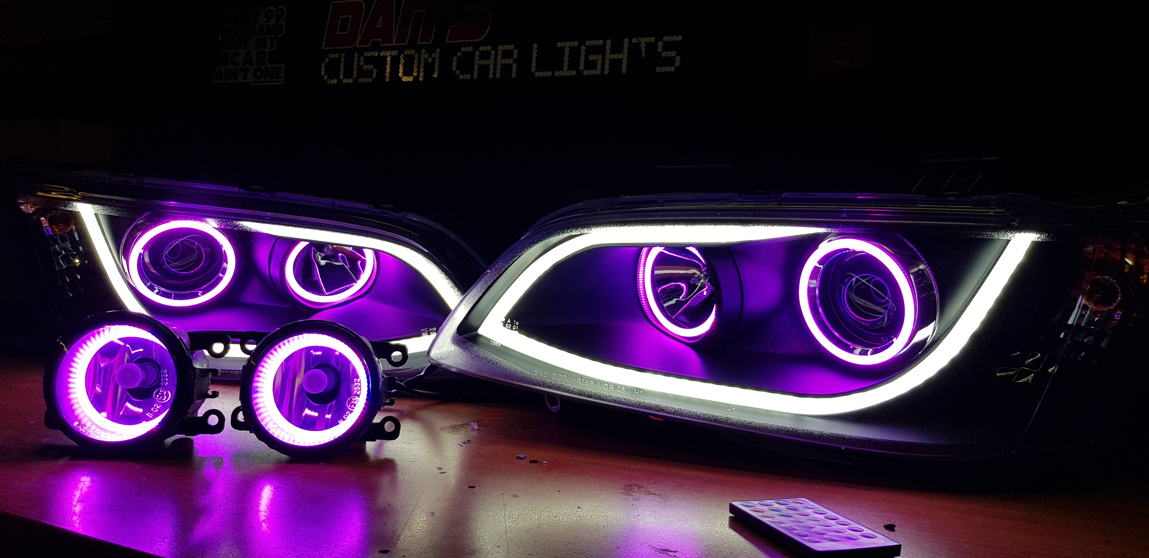 Holden VE Commodore DRL Style Headlights S1/S2 and Fog Lights w/ RGB ...