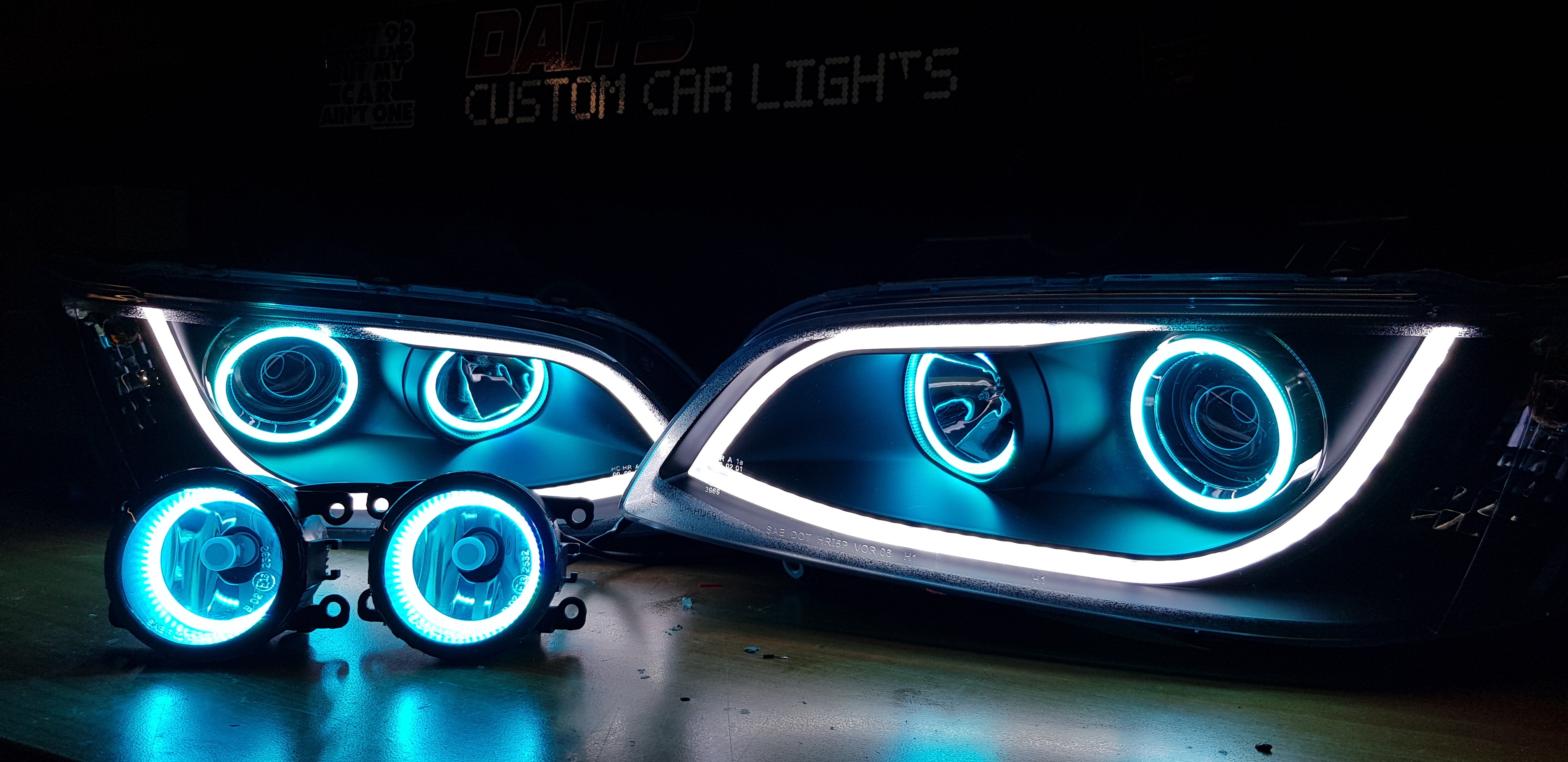 Holden VE Commodore DRL Style Headlights S1/S2 and Fog Lights w/ RGB ...