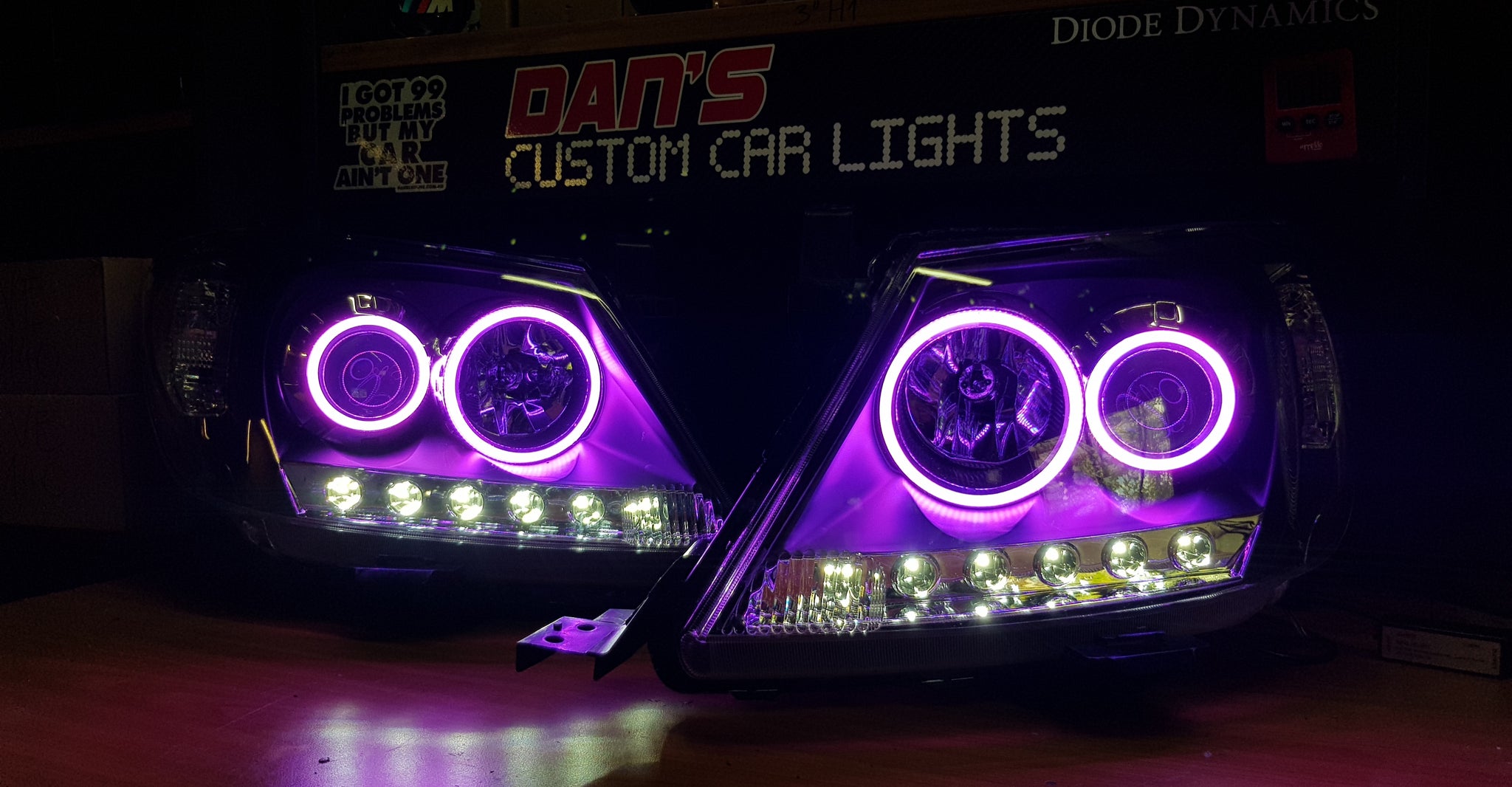 Toyota Hilux N70 2005-11 Clear Style DRL Headlights with Quad RGB ...