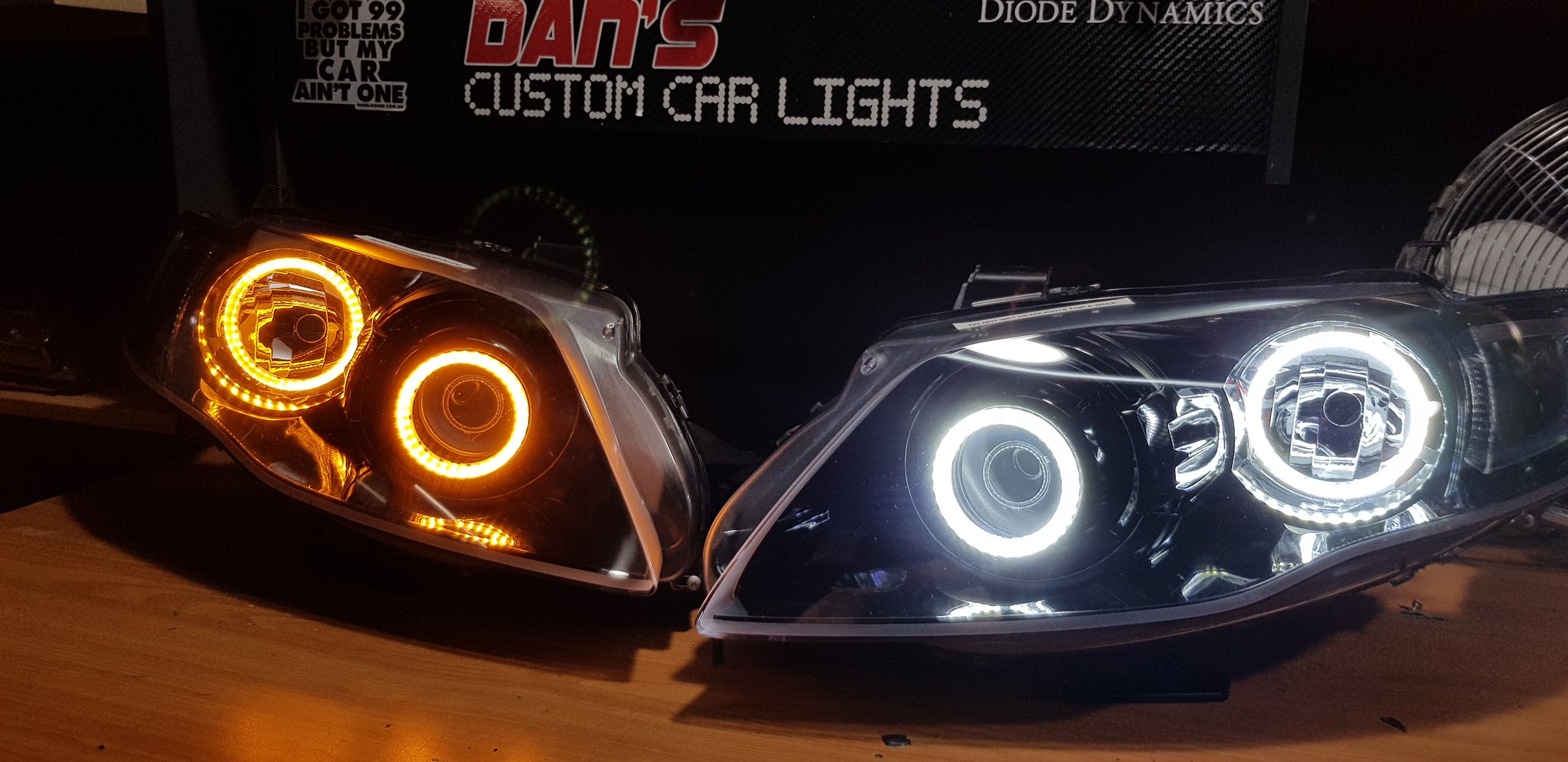 Ford Falcon FG G6 G6E XT MK1/MK2 Headlights with Switchback Halo Rings ...